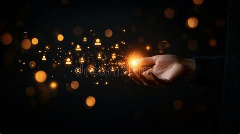 Hand Interacting With Digital Network Of People Icons Communication