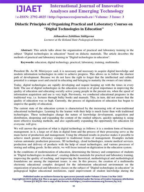Didactic Principles Of Organizing Practical And Laboratory Courses On Digital Technologies In