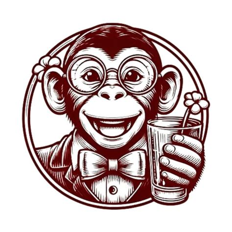 Monkey Drinking By Levidesign Sticker Design Inspiration Monkey