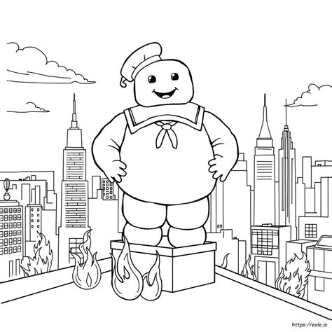 Hombre De Malvavisco Stay Puft Para Colorear E Imprimir