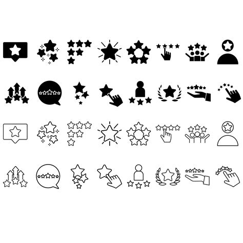 Star Icon Vector Set Rating Illustration Sign Collection Ranking