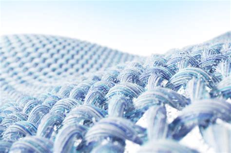 Close Up Of Fabric Interlaced Fiber With Water Drop Stock Illustration