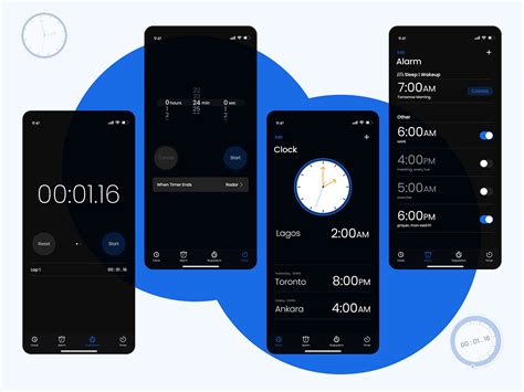 Alarm Clock App Mobile Clock UI Design Behance