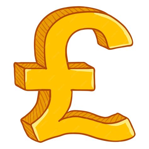 Vector Cartoon Gold Currency Sign Britain Pound Symbol Premium Vector