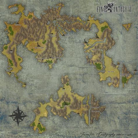Remade Yet Another Ff World Map This Time Ff6 World Of Balance Trying To Add More Color To