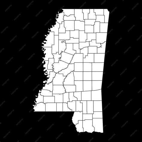 Premium Vector Mississippi State Map With Counties Vector Illustration