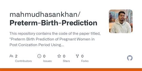 Github Mahmudhasankhanpreterm Birth Prediction This Repository