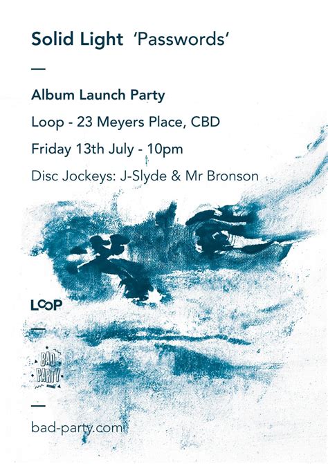 Solid Light ‘passwords Album Launch July 13th Loop