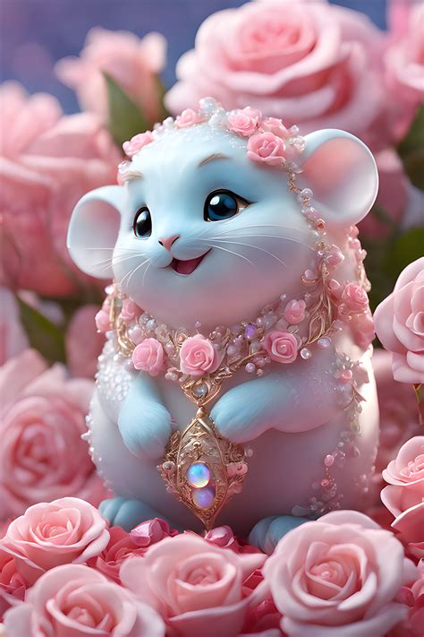 Download Mouse Cute Roses Royalty Free Stock Illustration Image