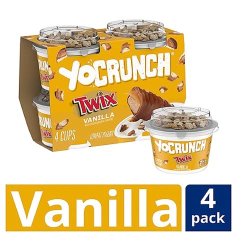 Yocrunch Vanilla Lowfat Yogurt With Twix Bar Pieces 4 Oz 4 Count The Fresh Grocer
