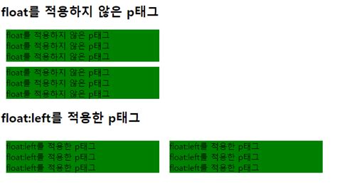 HTML float clear 속성