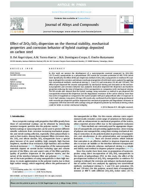 Pdf Effect Of Zro2sio2 Dispersion On The Thermal Stability