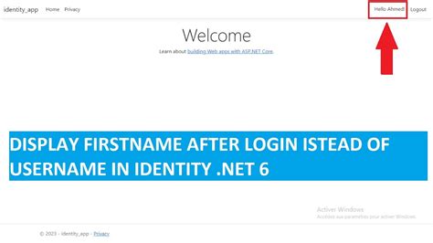 Display Firstname Instead Of Username After Login In Identity Aspnet