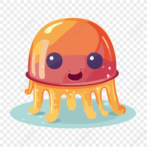 다채로운 눈과 입을 가진 귀여운 해파리 만화 캐릭터 벡터클립 아트젤리 Png 일러스트 무료 다운로드 Lovepik