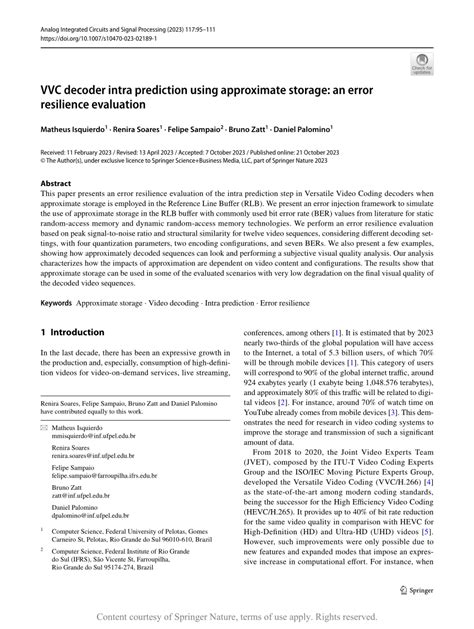 Vvc Decoder Intra Prediction Using Approximate Storage An Error