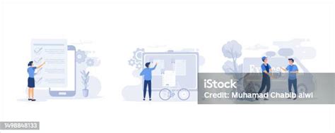 일정 계획 그림입니다 비즈니스 관리 및 조직 개념입니다 플랫 벡터 현대 그림 개념에 대한 스톡 벡터 아트 및 기타 이미지