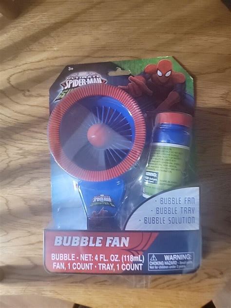 Marvel Spiderman Bubble Fan Machine Motorized Fan W Bubble Solution