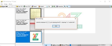 Txd Workshop Error When Importing Texture Gta Iii Vc And Sa Gtaforums