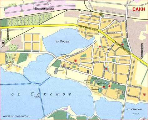 Карта Саки с улицами и достопримечательностями