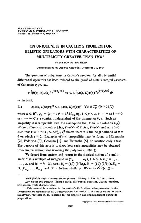 Pdf On Uniqueness In Cauchys Problem For Elliptic Operators With