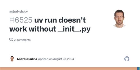 Uv Run Doesnt Work Without Initpy · Issue 6525 · Astral Shuv