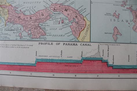 Historical Panama Canal Zone Map Photographs And Descriptions Etsy
