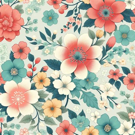Premium Photo Pastel Springtime Floral Elegance Pattern