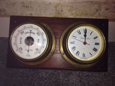 Foster Callear Clock And Weather Gauge Brass Body 488957611