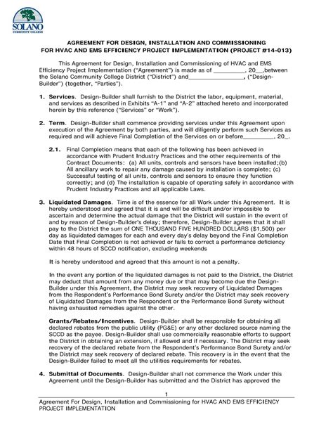 Free Printable Hvac Contract Agreement Templates Service And Maintenance