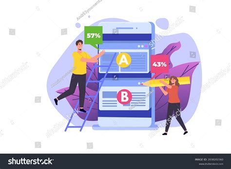 Ab Comparison Split Testing Concept Vector Stock Vector Royalty Free