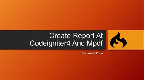 Create Report At Codeigniter And Mpdf YouTube