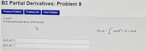solved b2 ﻿partial derivatives problem 9 1 ﻿point find the