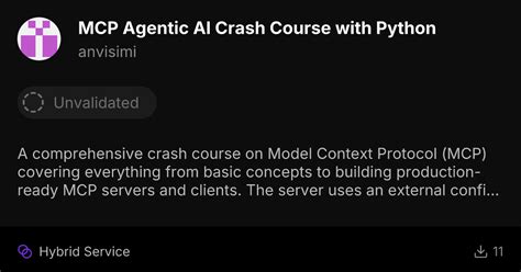 Mcp Agentic Ai Crash Course With Pyt · Lobehub