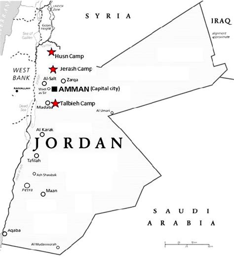 Map Of Jordan And Referenced Camps Map Created By Authors Download