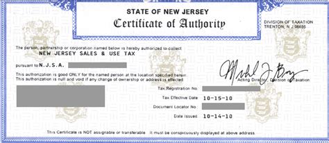 Certificate Of Authority