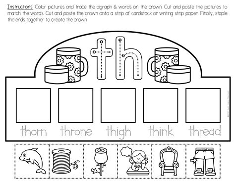 Digraph Crowns Activity Digraph Cut And Paste Activity Made By Teachers