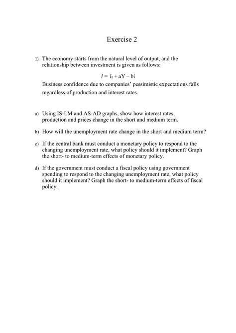 solved exercise 2the economy starts from the natural level