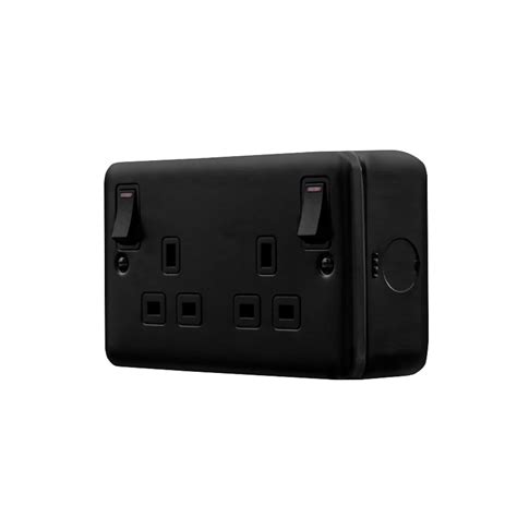 Scolmore Click Mcp836bk 13a 2 Gang Double Pole Switched Socket Outlet With Outboard
