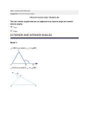 Proofs Involving Triangles Docx Unit ANGLES AND PARALLELS Assignment Proofs Involving