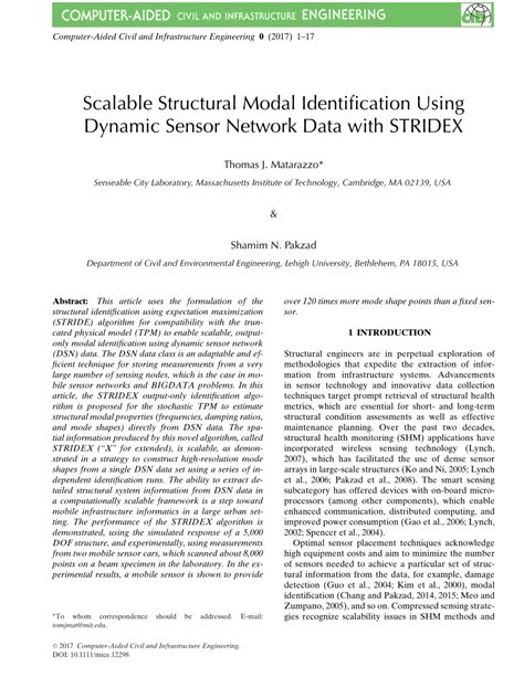 Pdf Scalable Structural Modal Identification Using Dynamic Sensor