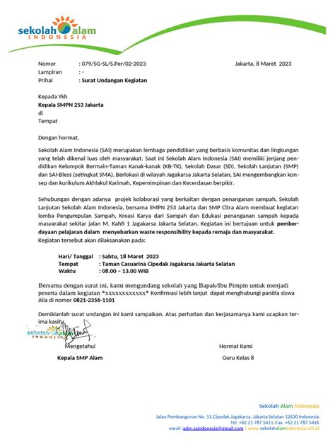 Surat Undangan Sekolah Pdf Surat Undangan Sekolah Pdf