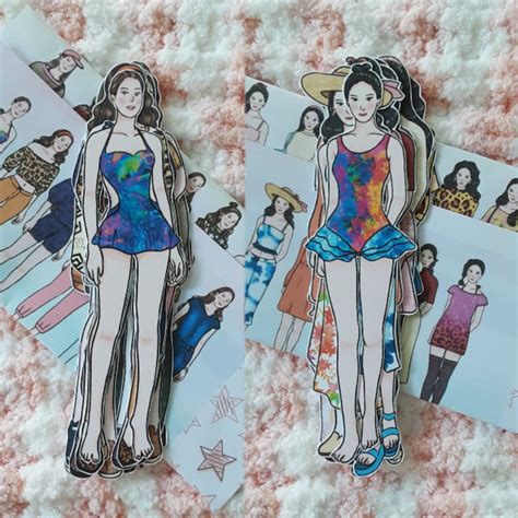 ตุ๊กตากระดาษ แต่งตัวสาวสวยวัยใส สไตล์เกาหลี แบบสำเร็จรูป ตัดแล้ว น้องๆหนูๆ เล่นได้สนุก