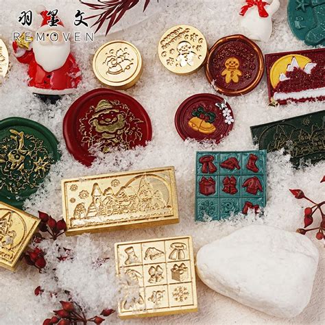실링왁스스탬프 인장 헤드 청첩장 선물포장 3d 릴리프 크리스마스 왁스 씰링 스탬프 불규칙 교체 핸들 씰 티몬