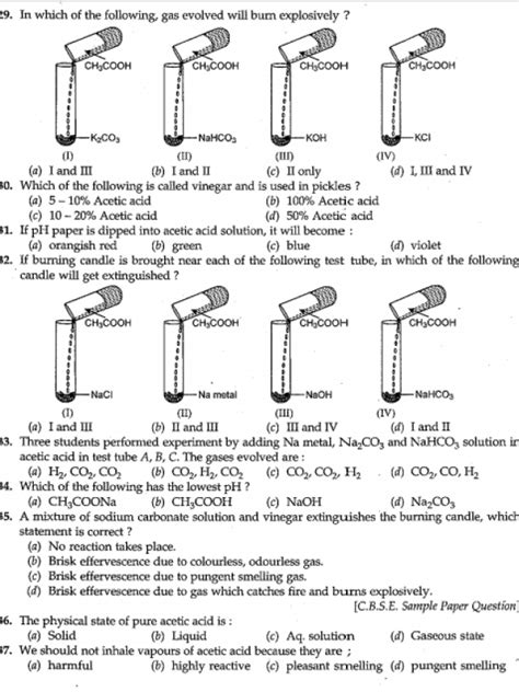 Cbse Class 10 Science Sa 2 Chemistry Practicals