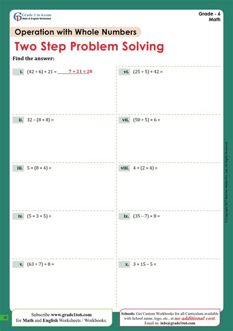 Two Step Problem Solving Worksheets Worksheets Library