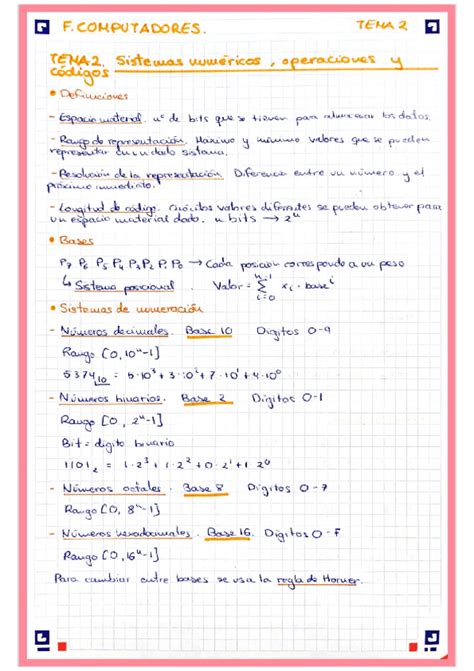 Tema 2 Sistemas Numericos Operaciones Y Codigos Pdf