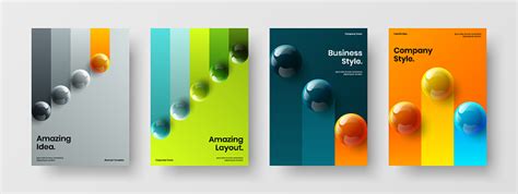 원래 회사 정체성 A4 디자인 벡터 일러스트 레이션 컬렉션 크리에이티브 3d 구 카탈로그 표지 템플릿 세트입니다 A4 용지에 대한 스톡 벡터 아트 및 기타 이미지 Istock