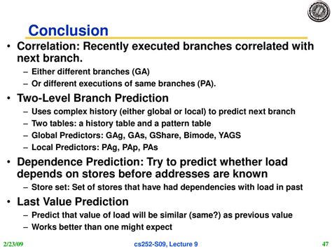 cs252 graduate computer architecture lecture 9 prediction con t