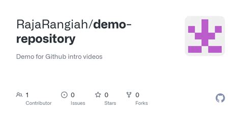 Github Rajarangiahdemo Repository Demo For Github Intro Videos