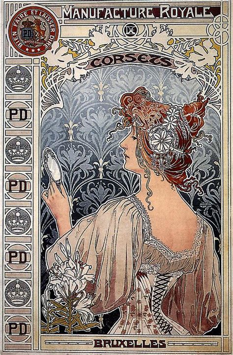 Corsets Bruxelles Art Nouveau Poster Vintage Advertising Poster